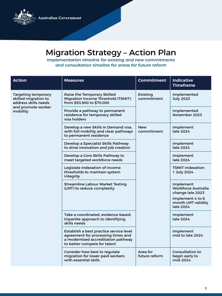 Migration Strategy Action Plan | PDF | Human Migration | Migrant Worker