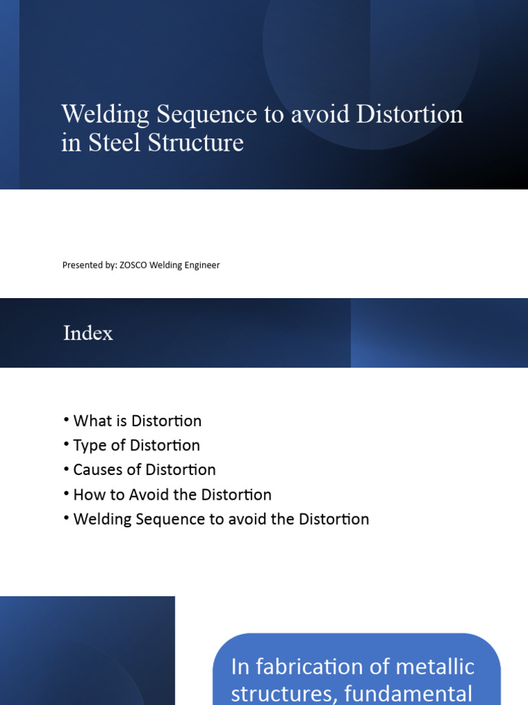 Welding Sequence To Avoid Distortion in Steel Structure | PDF ...