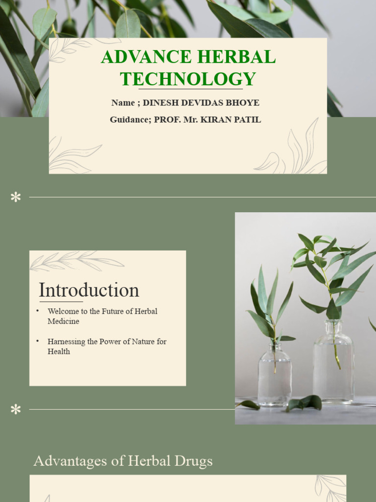 Advance Herbal Technology PPT 1 | PDF | Innovation | Medicinal Plants