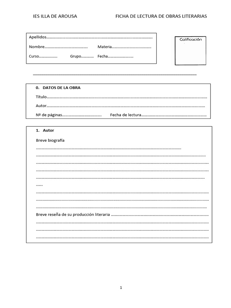 Ficha Lectura | PDF