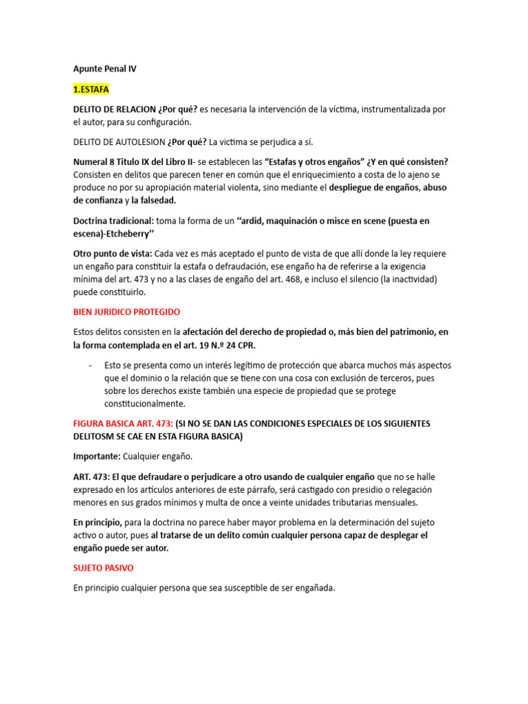 Apunte Penal IV 3ra Evaluacion | Descargar gratis PDF | Robo | Trucos de confianza