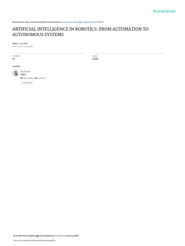 Artificial Intelligence in Robotics: From Automation To Autonomous ...