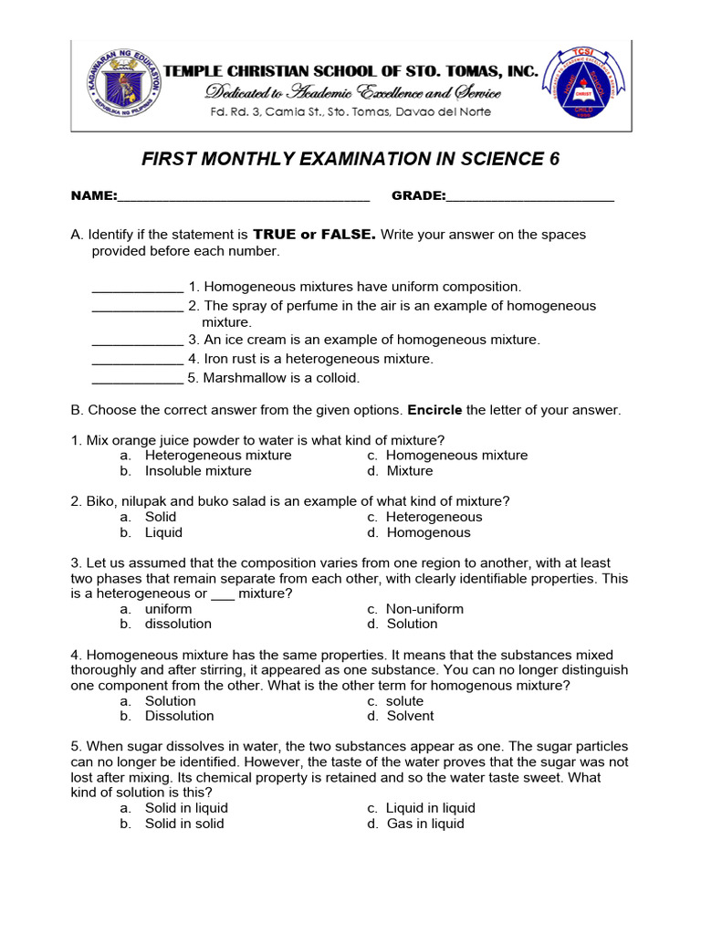 Science 6 Pdf Mixture Soft Matter