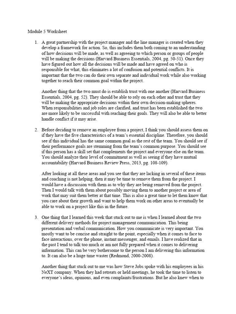 Module 5 Worksheet | PDF