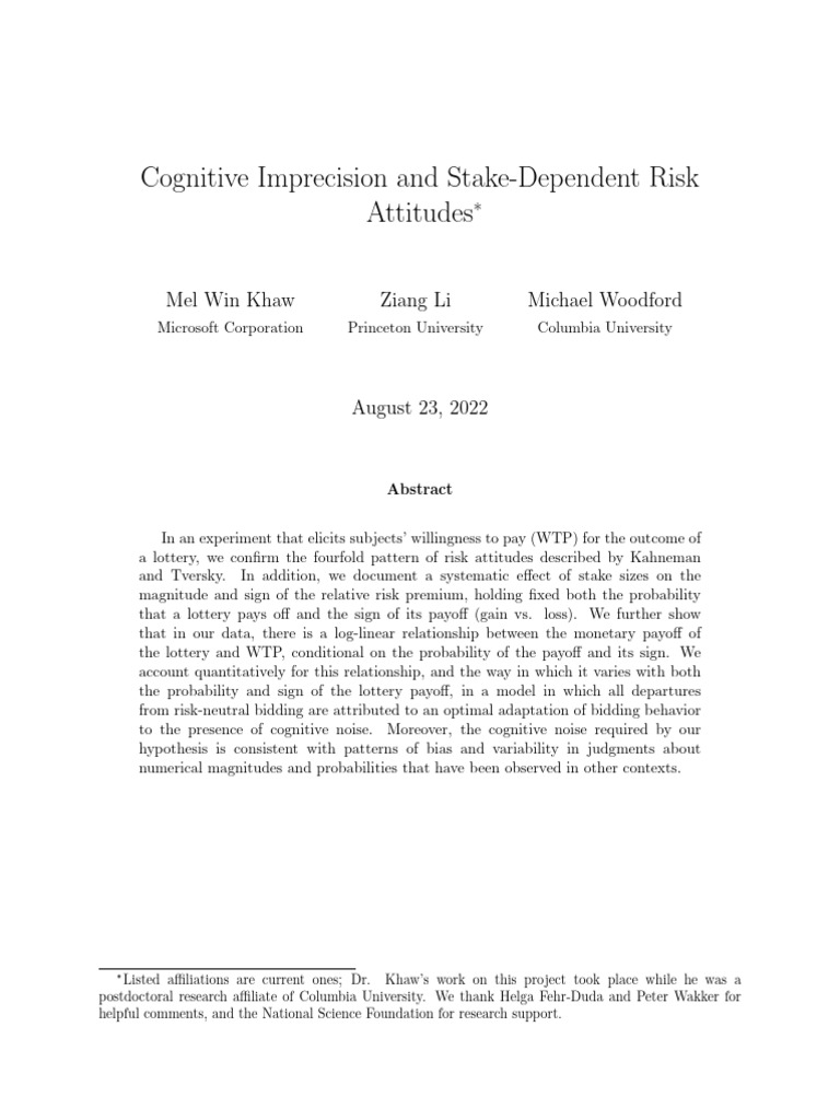 Fourfold | PDF | Risk Aversion | Risk