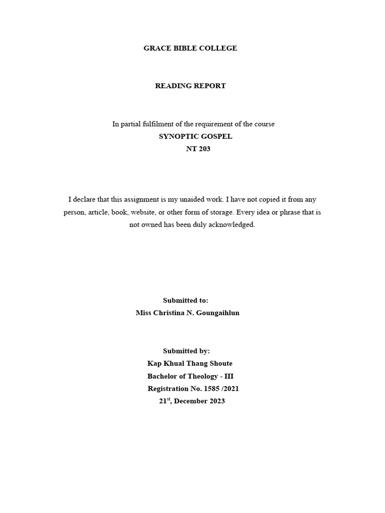 New Testament Cultural Context Report | PDF | Gospel Of John | Jesus