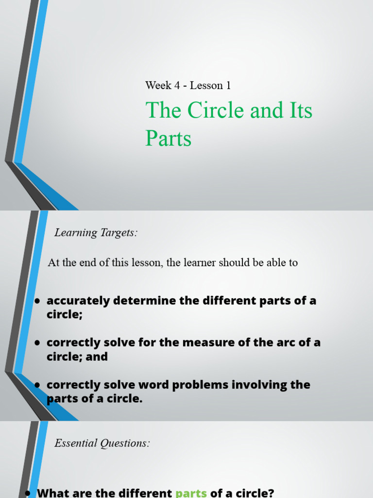 Parts of A Circle | PDF | Circle | Angle