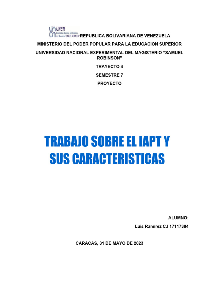 IAPT | PDF | Investigación para la Acción | Science