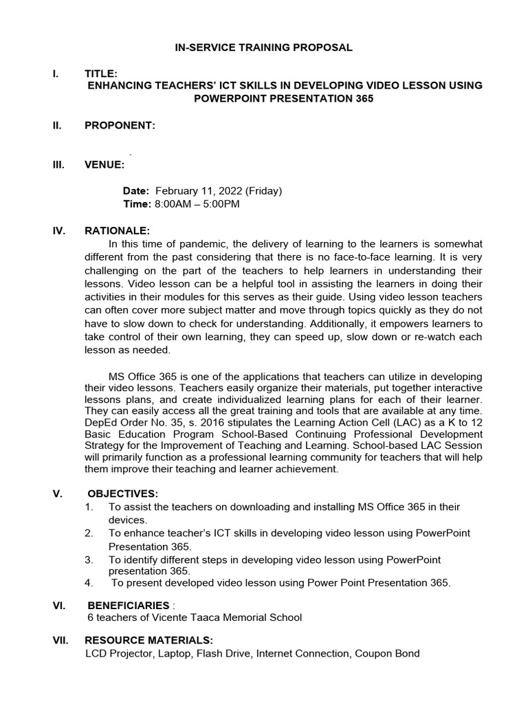 LAC-PROPOSAL-ICT | PDF | Educational Technology | Learning