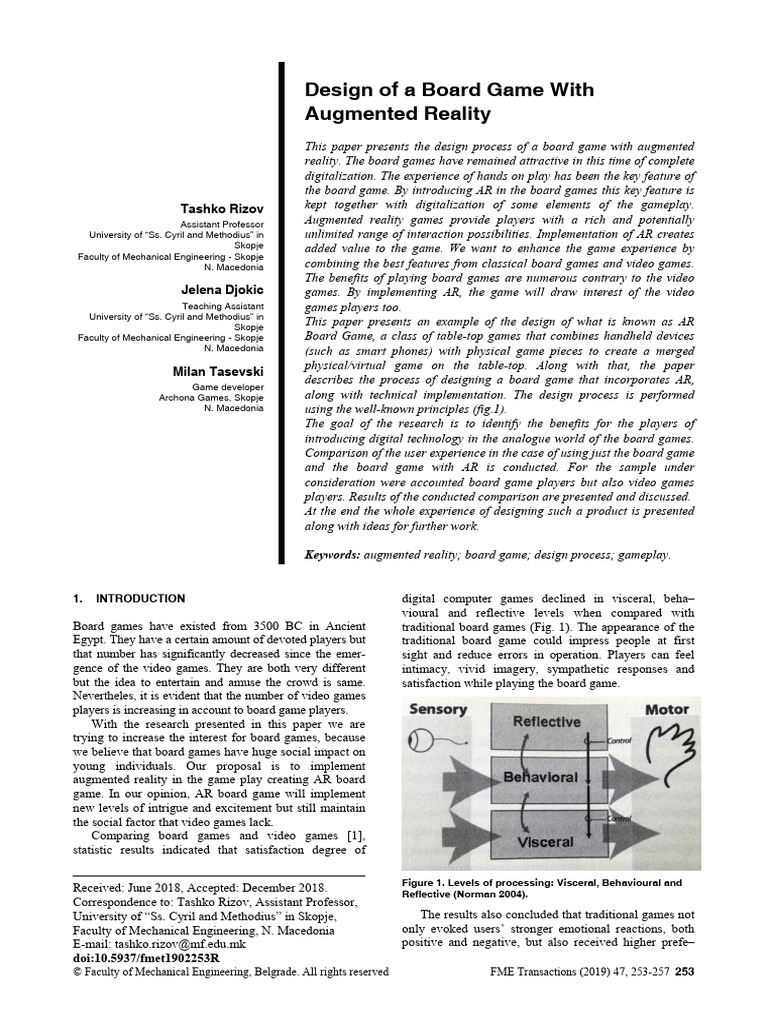 PAPER Design of A Board Game With AR | PDF | Augmented Reality | Human ...