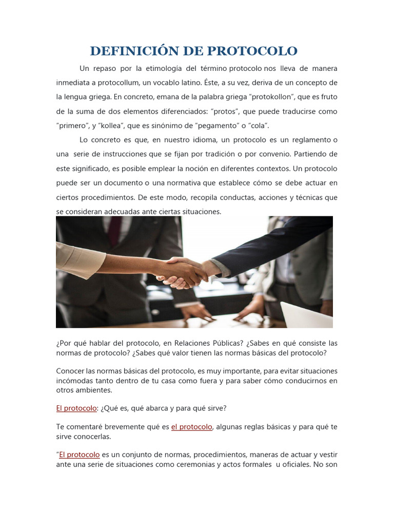 Guía Básica de Protocolo Social | PDF | Palabra