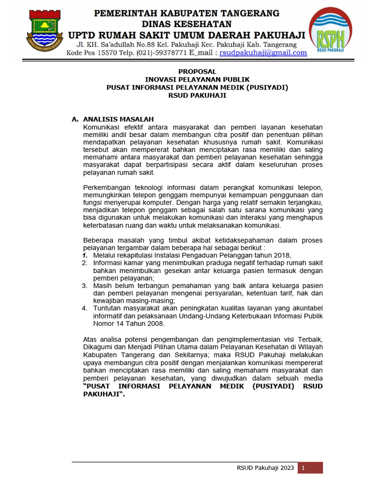 Proposal Inovasi Publik | PDF