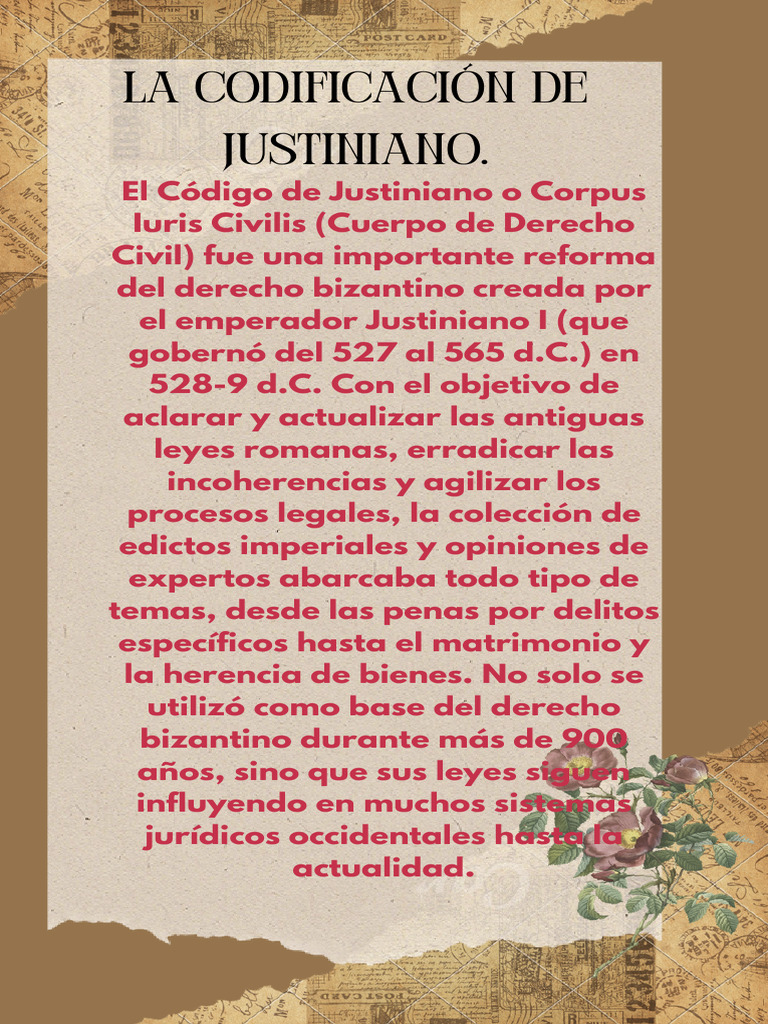 El Código de Justiniano o Corpus Iuris Civilis | PDF | Justiniano I ...