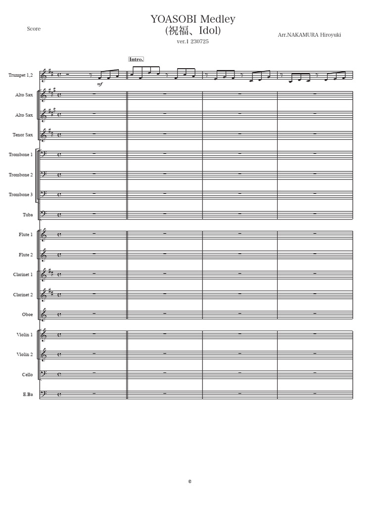 YOASOBI Medley Full Score - Score | PDF