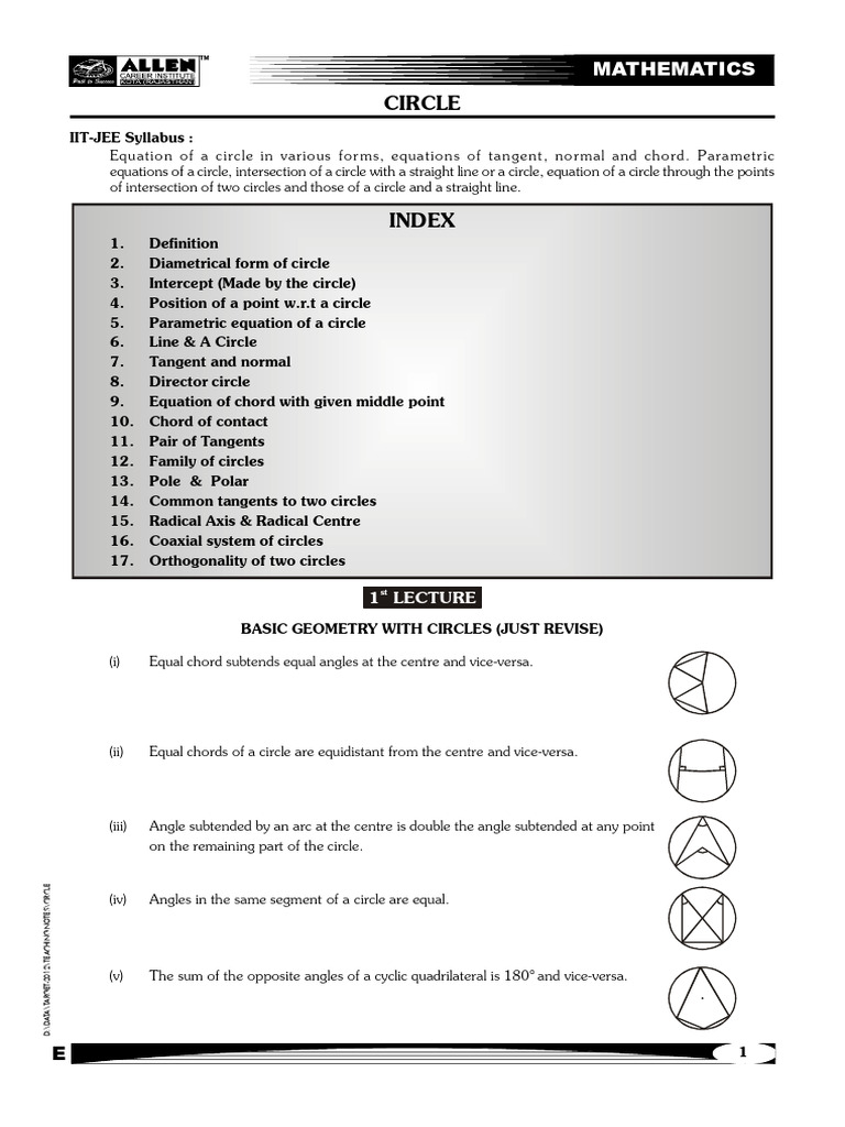 Circle | PDF | Circle | Line (Geometry)