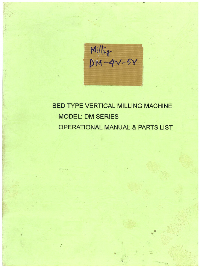 Milling - DM-4V-5V | PDF