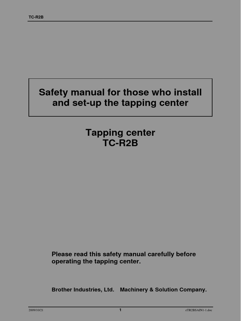 TC-R2B - Installation Manual | PDF | Switch | Machining