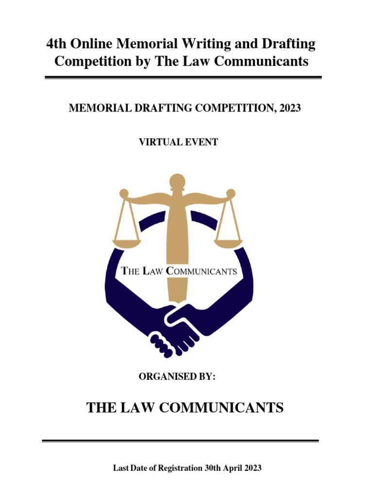 4th Online National Memorial Writing Drafting Competition 1 | PDF ...