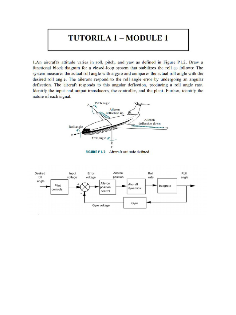 Control Systems tutorial 1 Answer | PDF