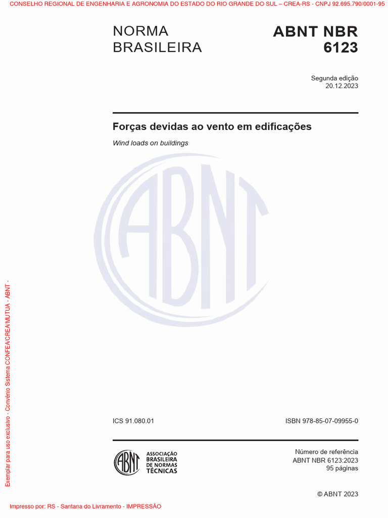NBR 6123 - 2023 - Vento | PDF | Oscilação | Aerodinâmica