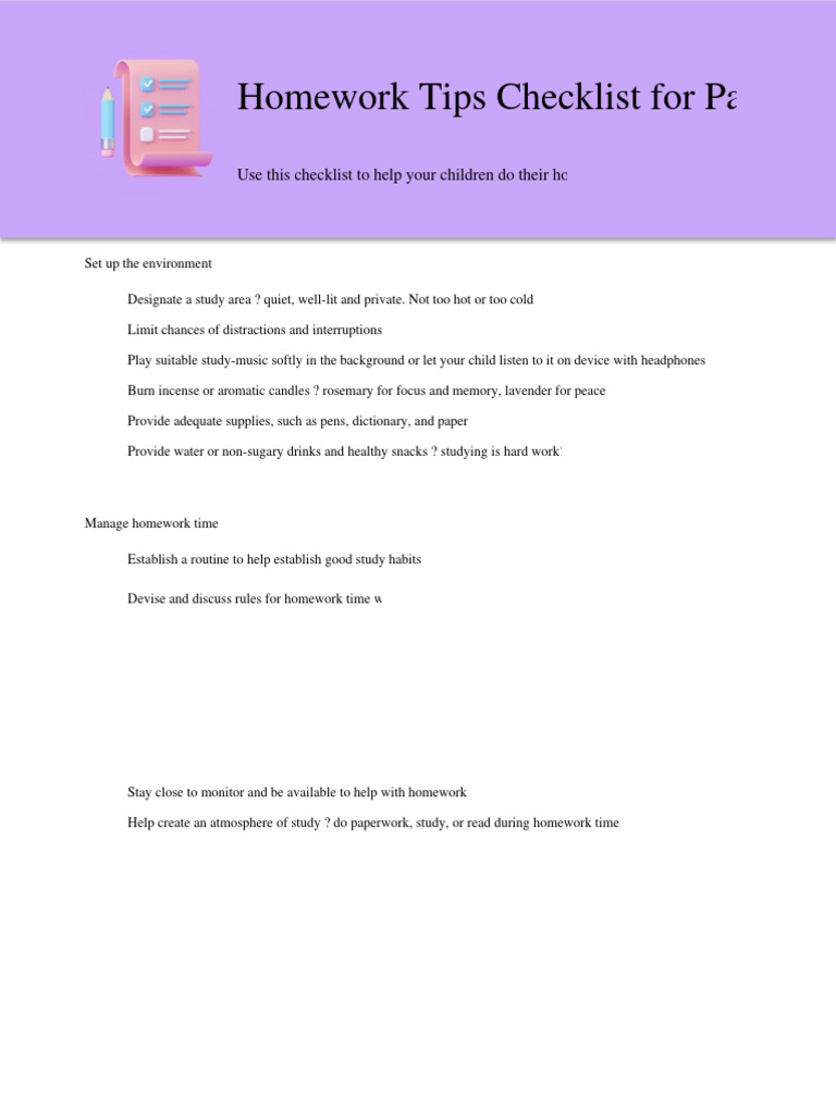 Checklist Template | PDF | Homework