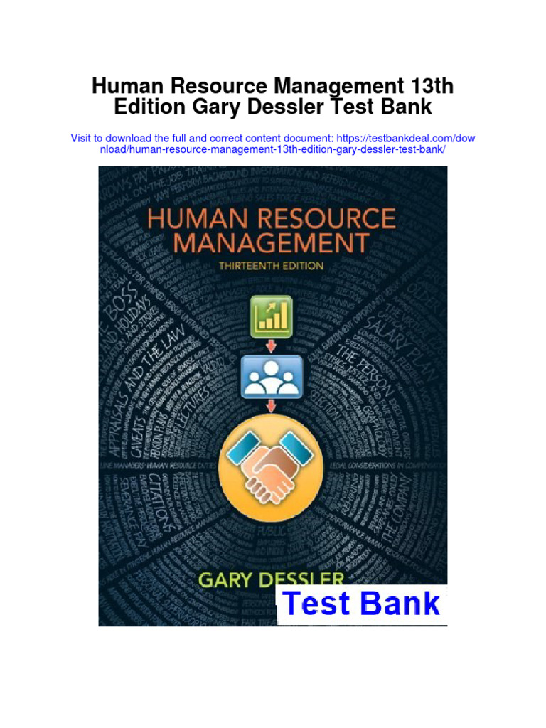 Instant Download Human Resource Management 13th Edition Gary Dessler ...