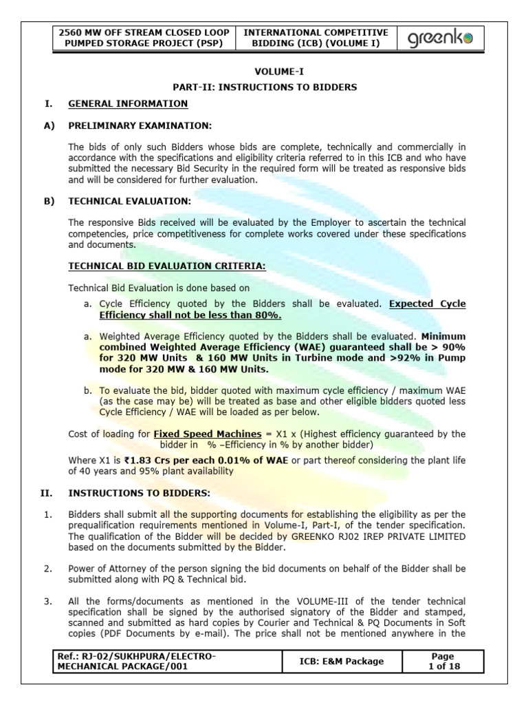 Vol I - Part II-itb-e M Package - Irep | PDF | Specification (Technical Standard) | Taxes