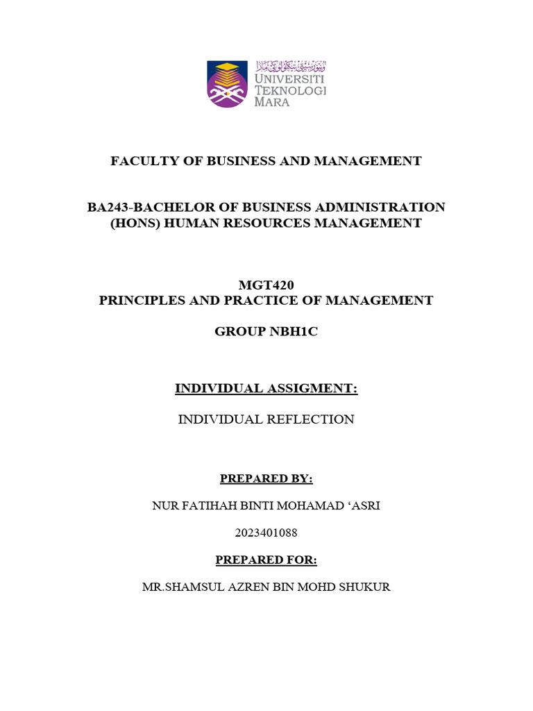 MGT 420 (Individual) | PDF | Thought | Cognition