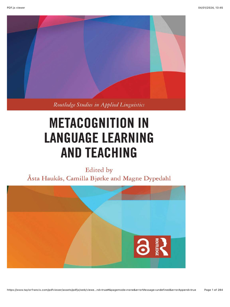 Metacognition in Language Learning and Teaching | PDF | Business