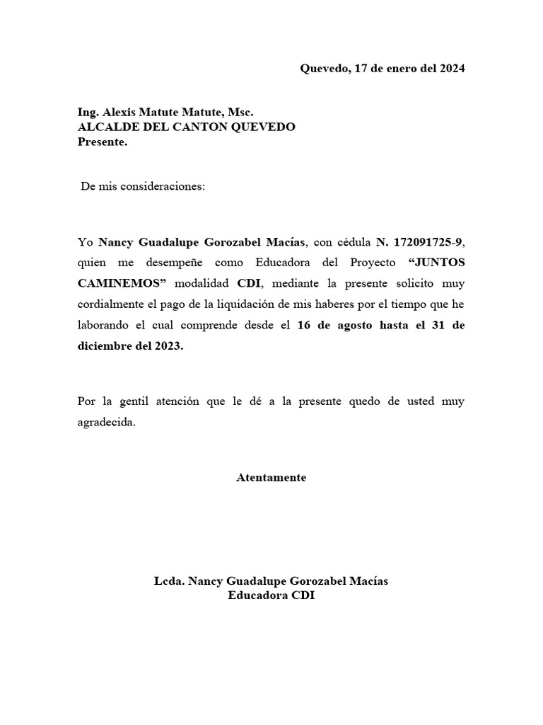 Oficio Alcalde ANA TARIRA 2023 | PDF