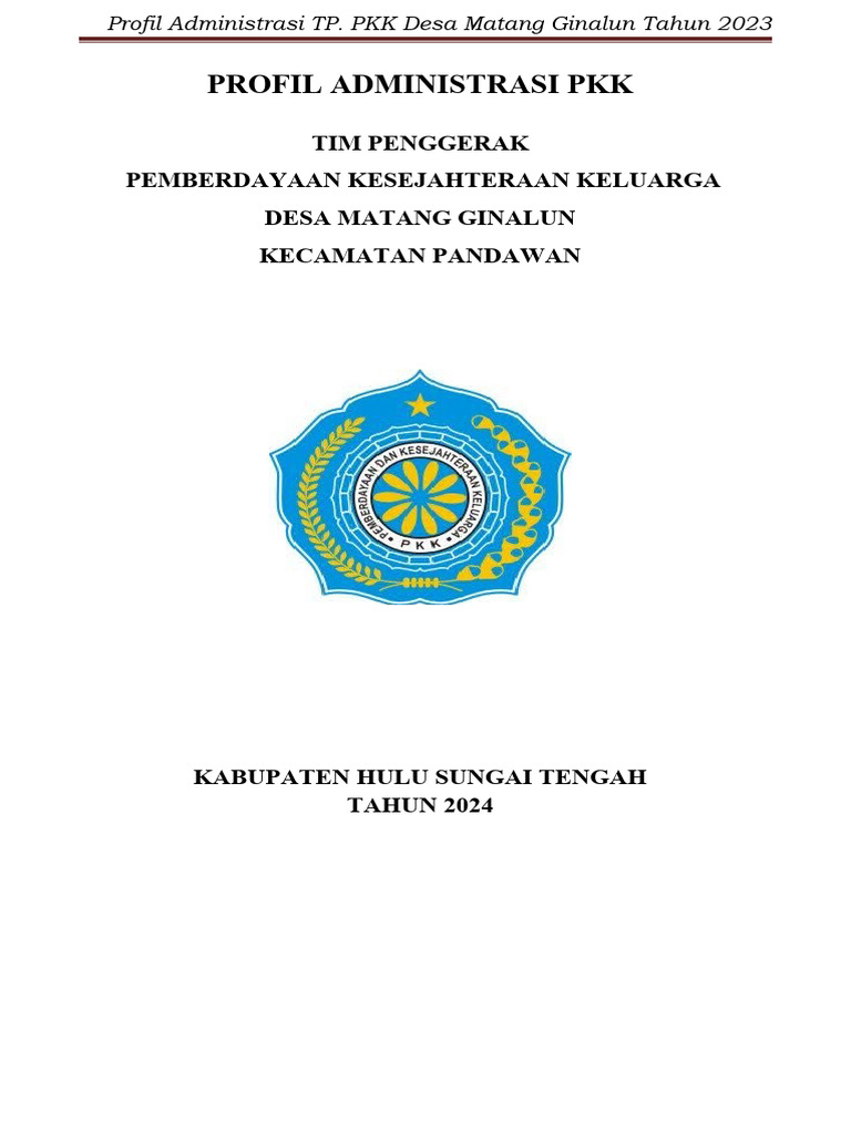Profil Administrasi PKK MTG BLM FIX | PDF