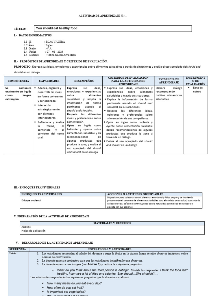 ACTIVIDAD DE APRENDIZAJE N 1 Clase Modelo | PDF | Evaluación | Aprendizaje
