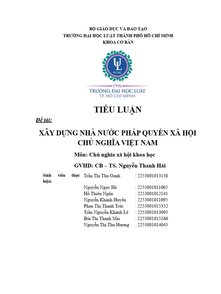 XÂY DỰNG NHÀ NƯỚC PHÁP QUYỀN XHCN VN | PDF