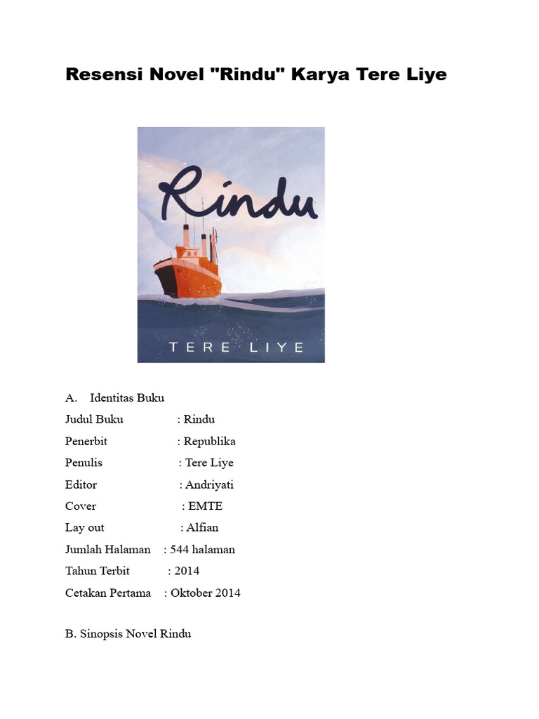 Resensi Novel Rindu Tere Liye | PDF