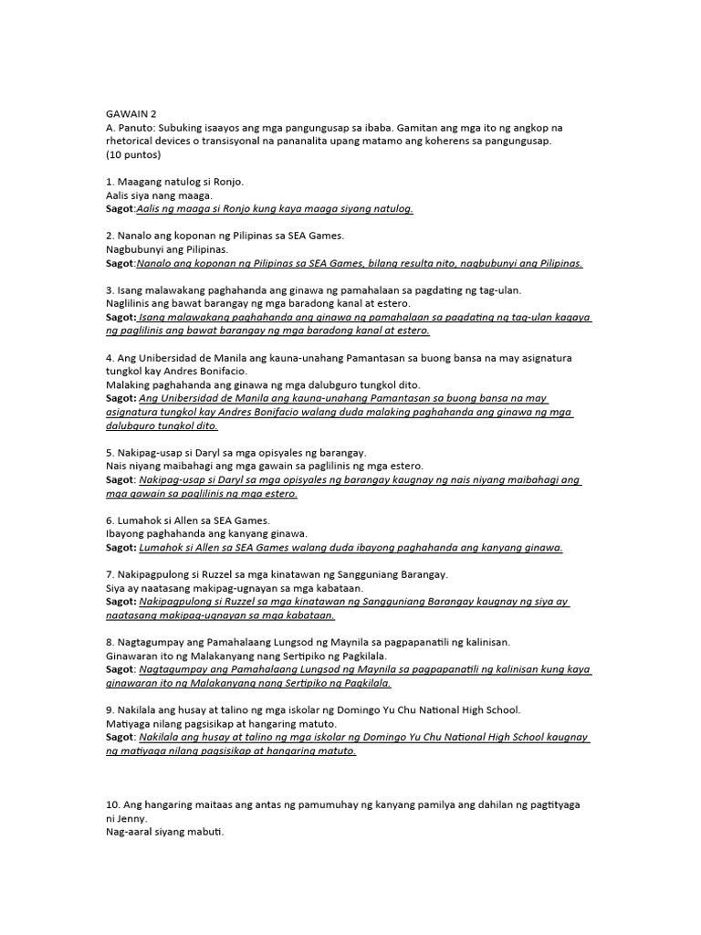 Analyn Soriano Gawain 2 | PDF