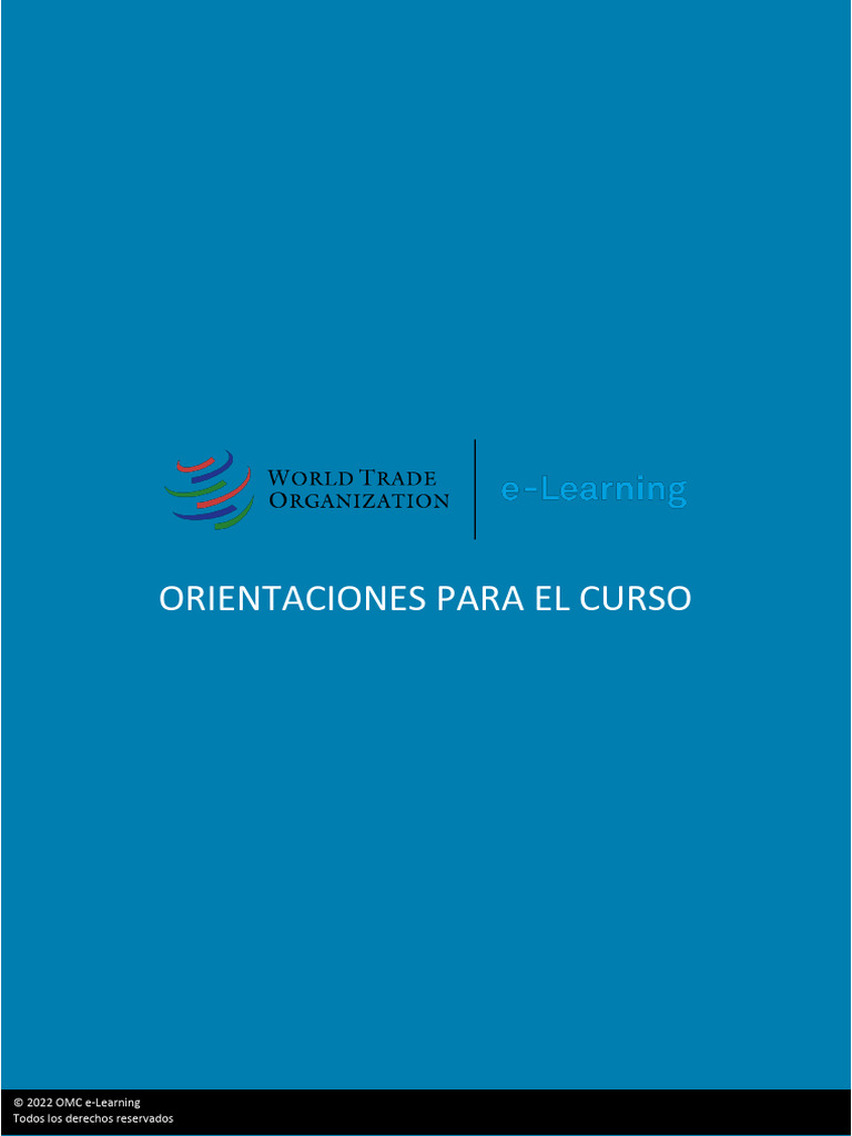 WTO E-Learning Course Guidelines - S | PDF | Informática