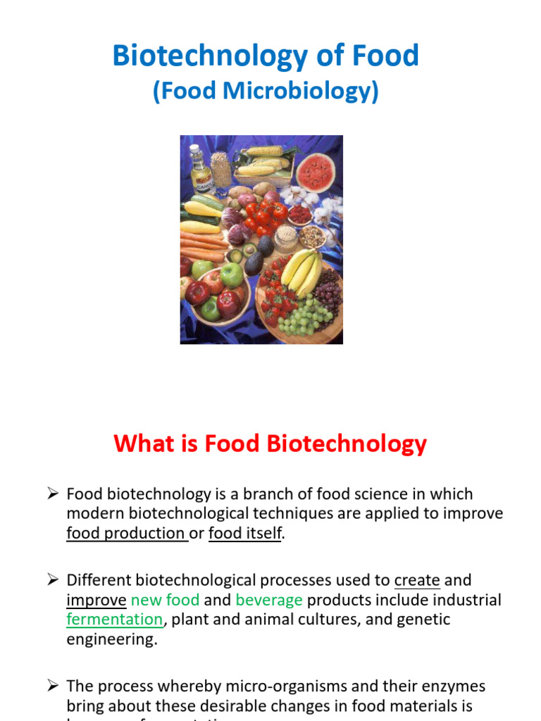 Food Biotechnology | PDF | Fermentation | Decomposition