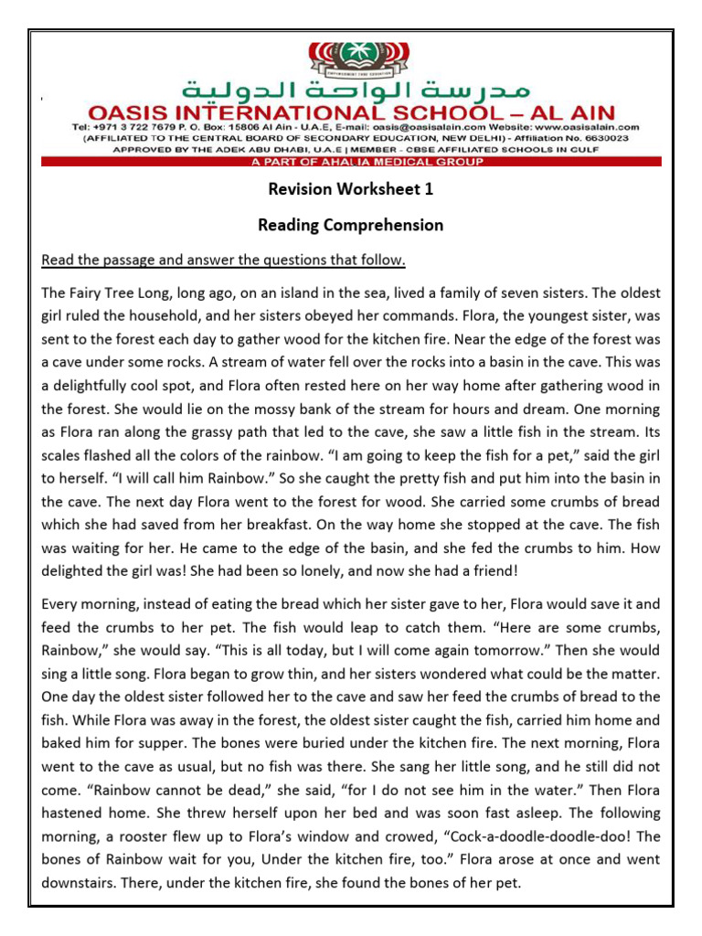 Revision Worksheet 1 | PDF