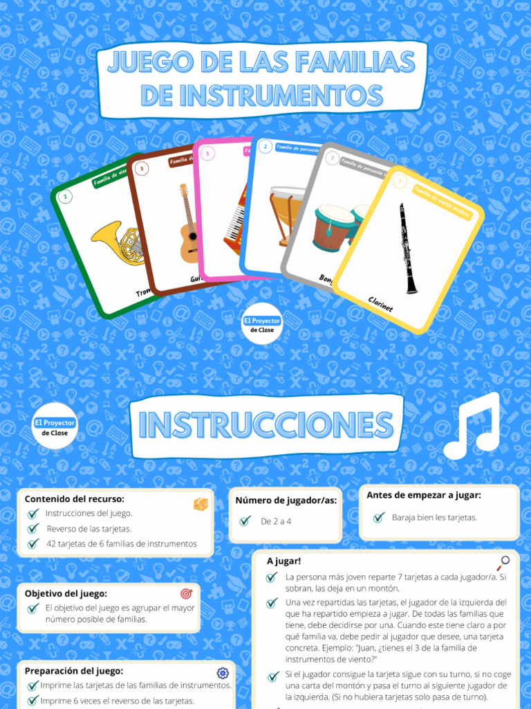 Juego de Las Familias de Instrumentos | PDF