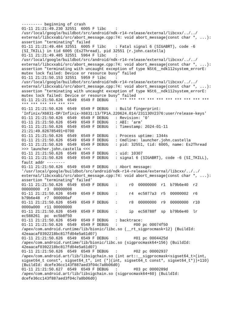 logcat | PDF | Android (Operating System) | Operating System Technology