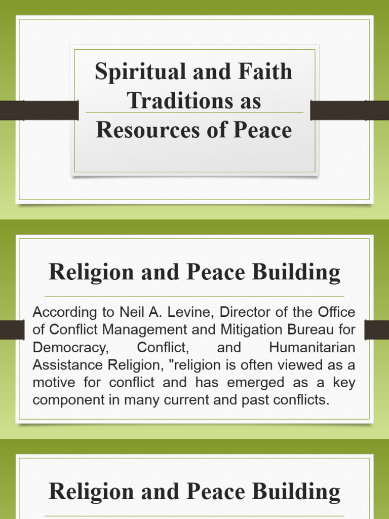 Spiritual and Faith Traditions As Resources of Peace | PDF | Peace | Jesus