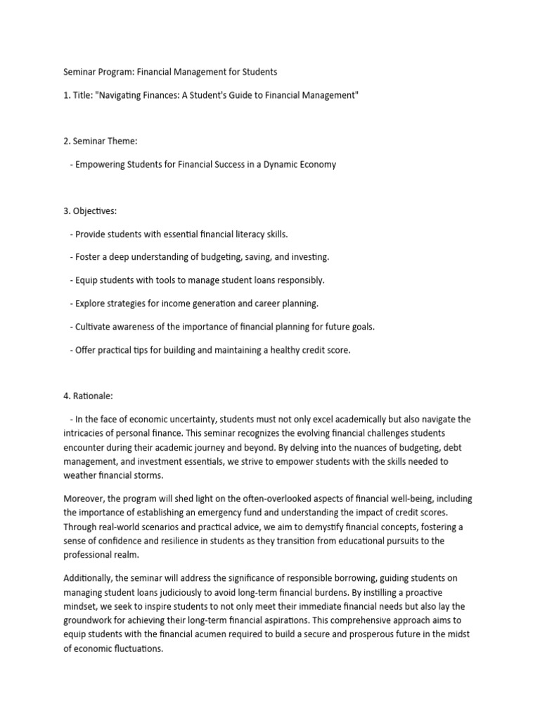 Financial Management For Students Pdf