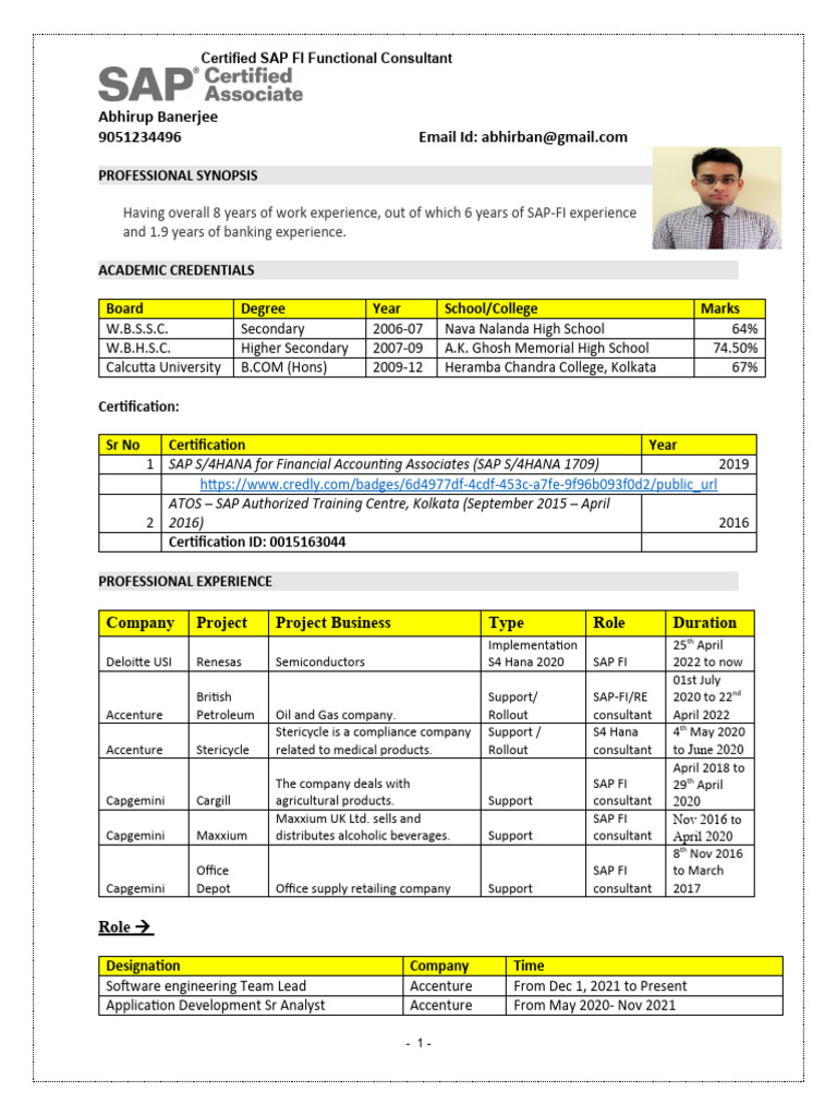 Abhirup Banerjee SAP FICO | PDF