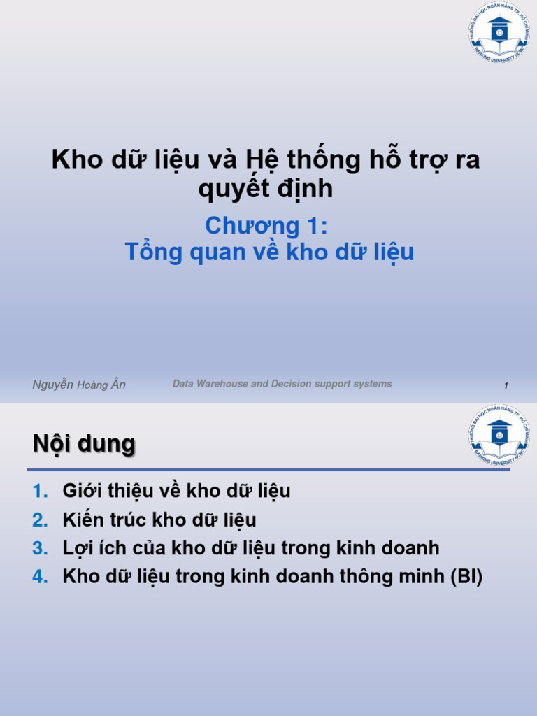 DWDSS-Chuong 01 - Tong Quan Ve Kho Du Lieu | PDF