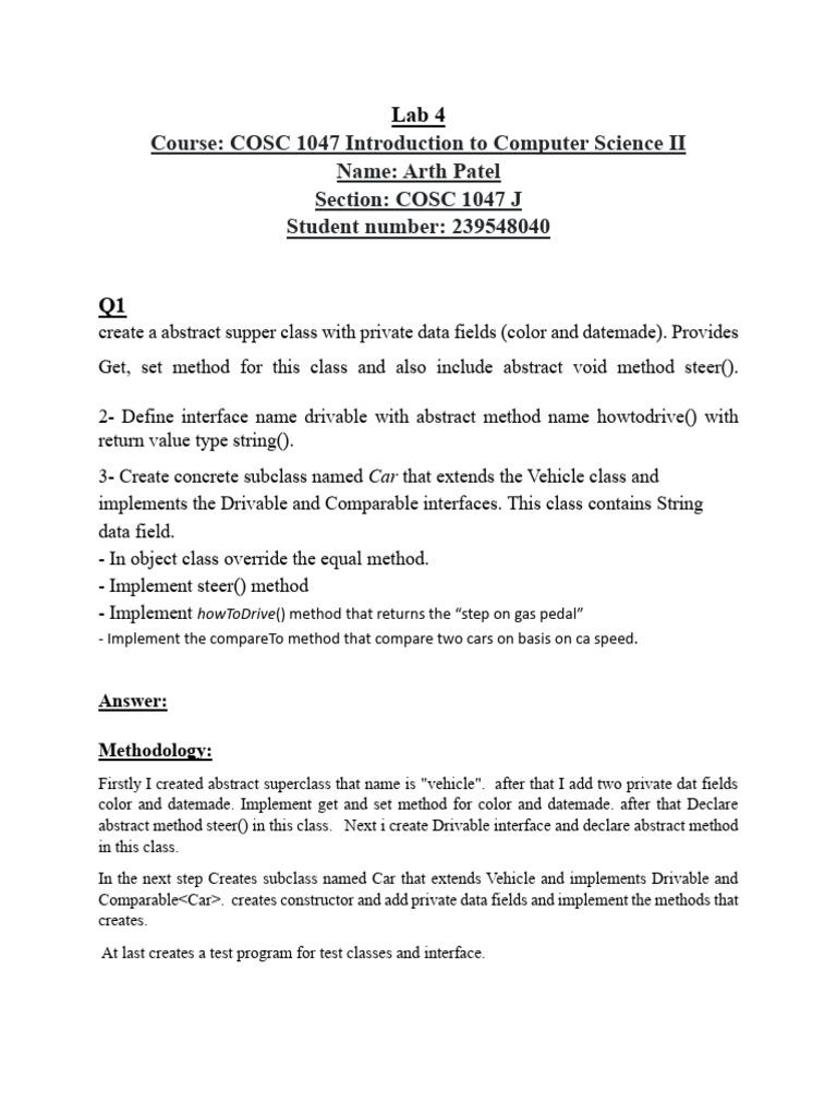 Patel_Arth_Lab4 | PDF | Method (Computer Programming) | Class (Computer Programming)