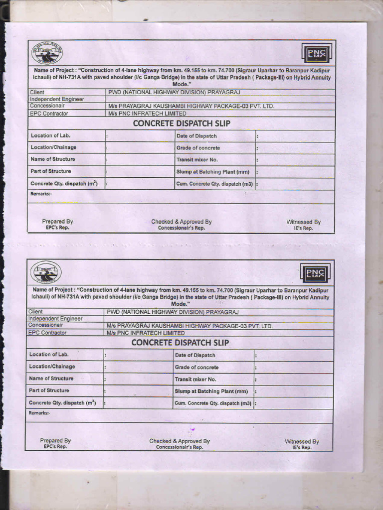 Dispatch Slip Format | PDF
