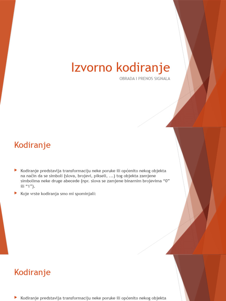 Izvorno Kodiranje | PDF