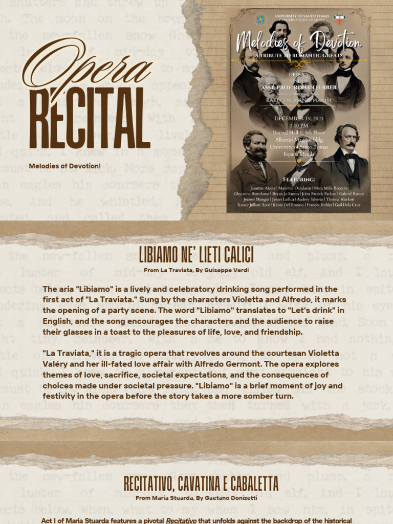 Opera 3 Program Notes | PDF | La Traviata | La Bohème