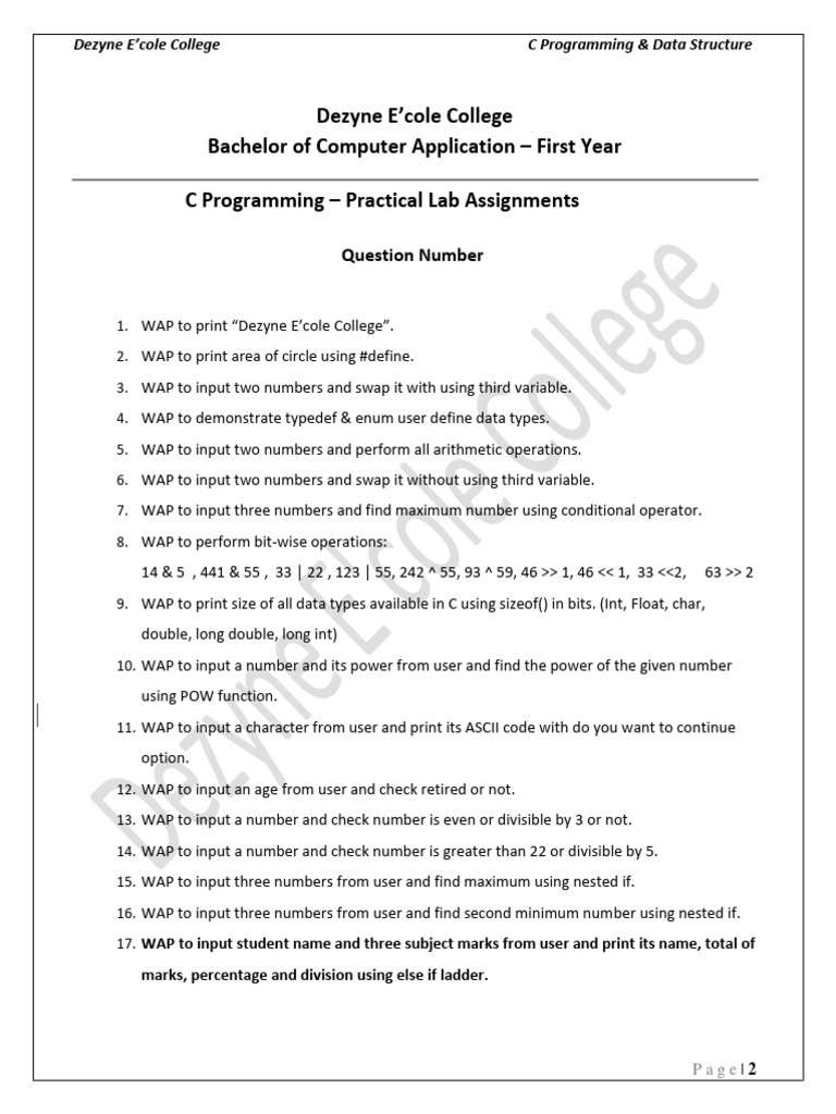 Lab Assignments C Programming Final 2 Pdf Matrix Mathematics String Computer Science 