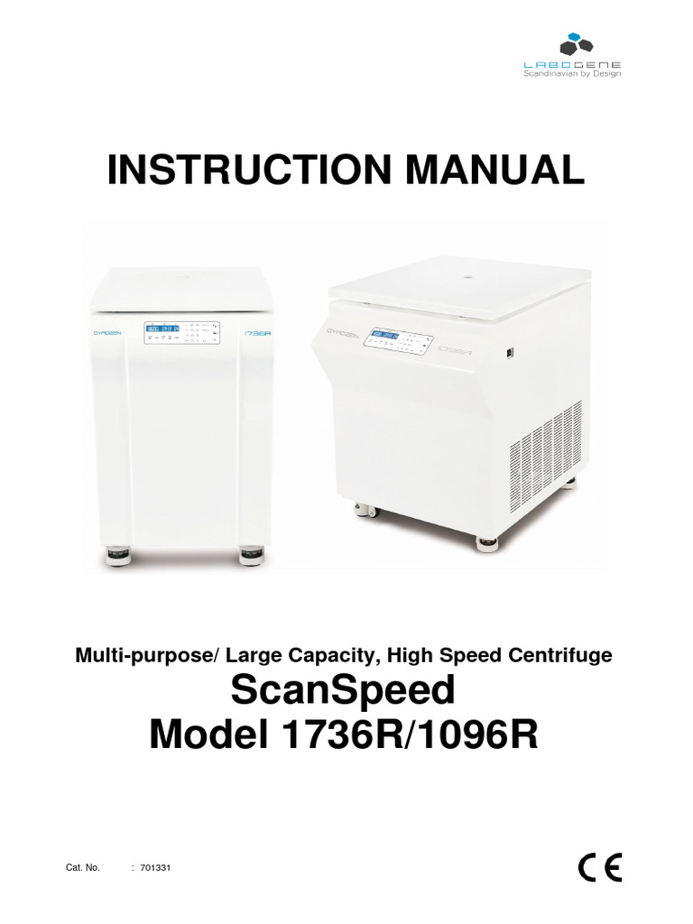 Instruction Manual - LaboGene ScanSpeed 1736R & 1096R | PDF ...